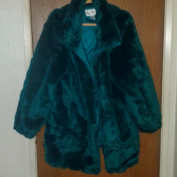 Roaman's | Jackets & Coats | Emerald Green Fur Coat | Poshmark